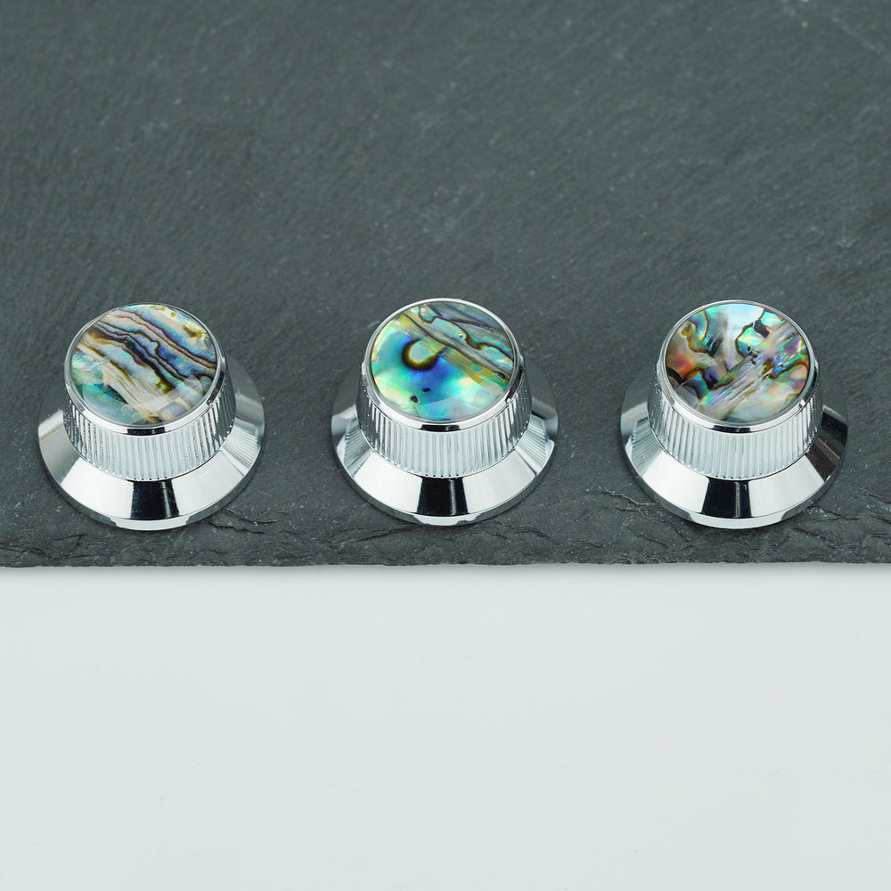 Abalone Shell Metal Control Knobs Dia. 6.3mm for Electric Guitar & Bass ...