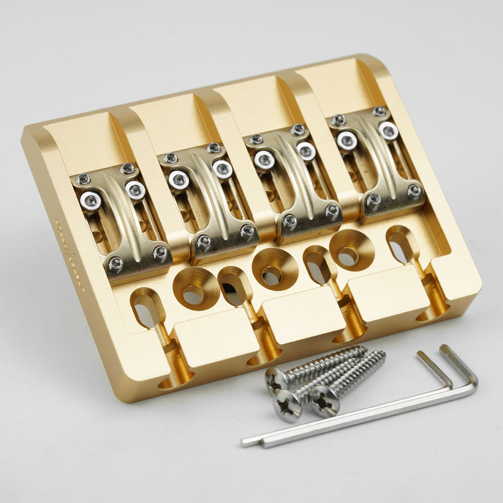 Aluminum Alloy Bass Bridge with Brass Saddles – 4 String Guyker