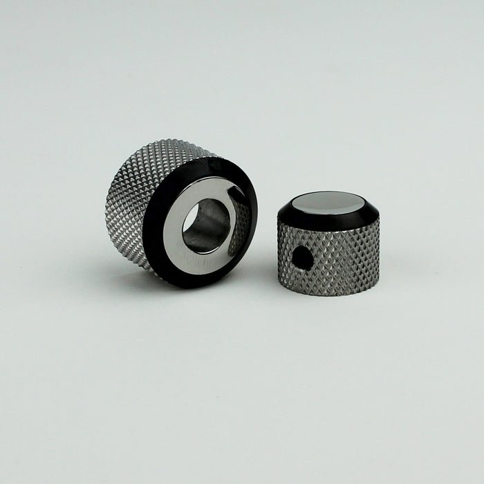 Dual Knurled Dome Control Knobs Dia. 6.4/8mm CNC Solid Brass for Guitar ...