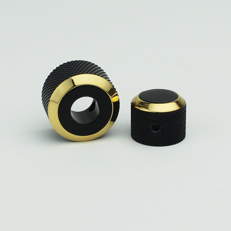 Dual Knurled Dome Control Knobs Dia. 6.4/8mm CNC Solid Brass for Guitar ...