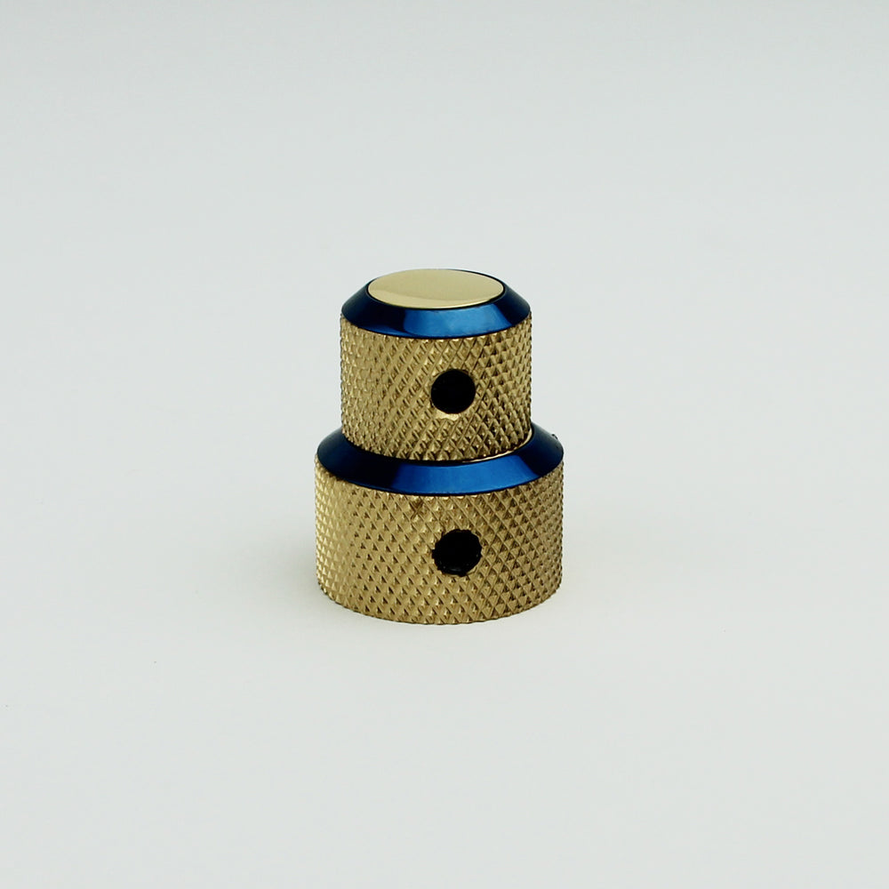 Dual Knurled Dome Control Knobs Dia. 6.4/8mm CNC Solid Brass for Guitar ...