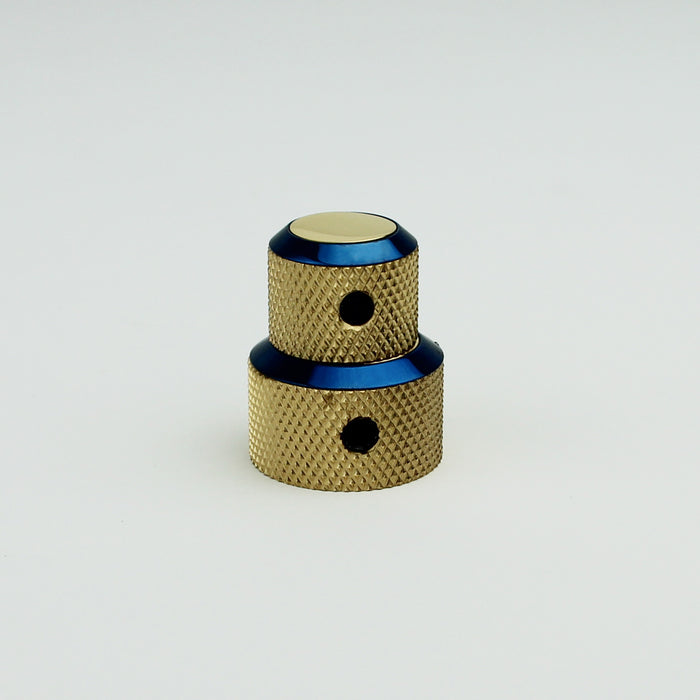 Dual Knurled Dome Control Knobs Dia. 6.4/8mm CNC Solid Brass for Guitar ...