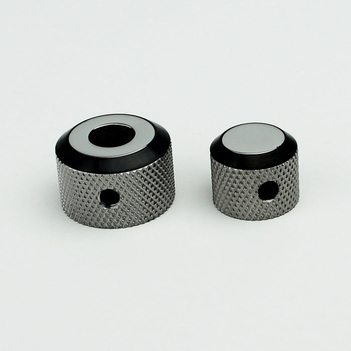 Dual Knurled Dome Control Knobs Dia. 6.4/8mm CNC Solid Brass for Guitar ...