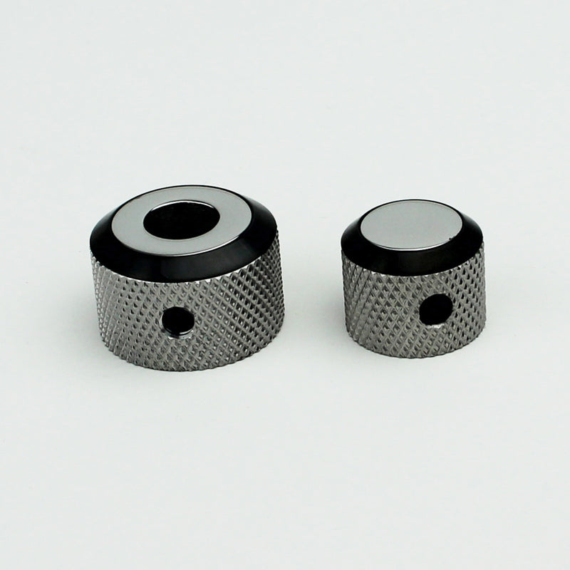 Dual Knurled Dome Control Knobs Dia. 6.4/8mm CNC Solid Brass for Guitar ...