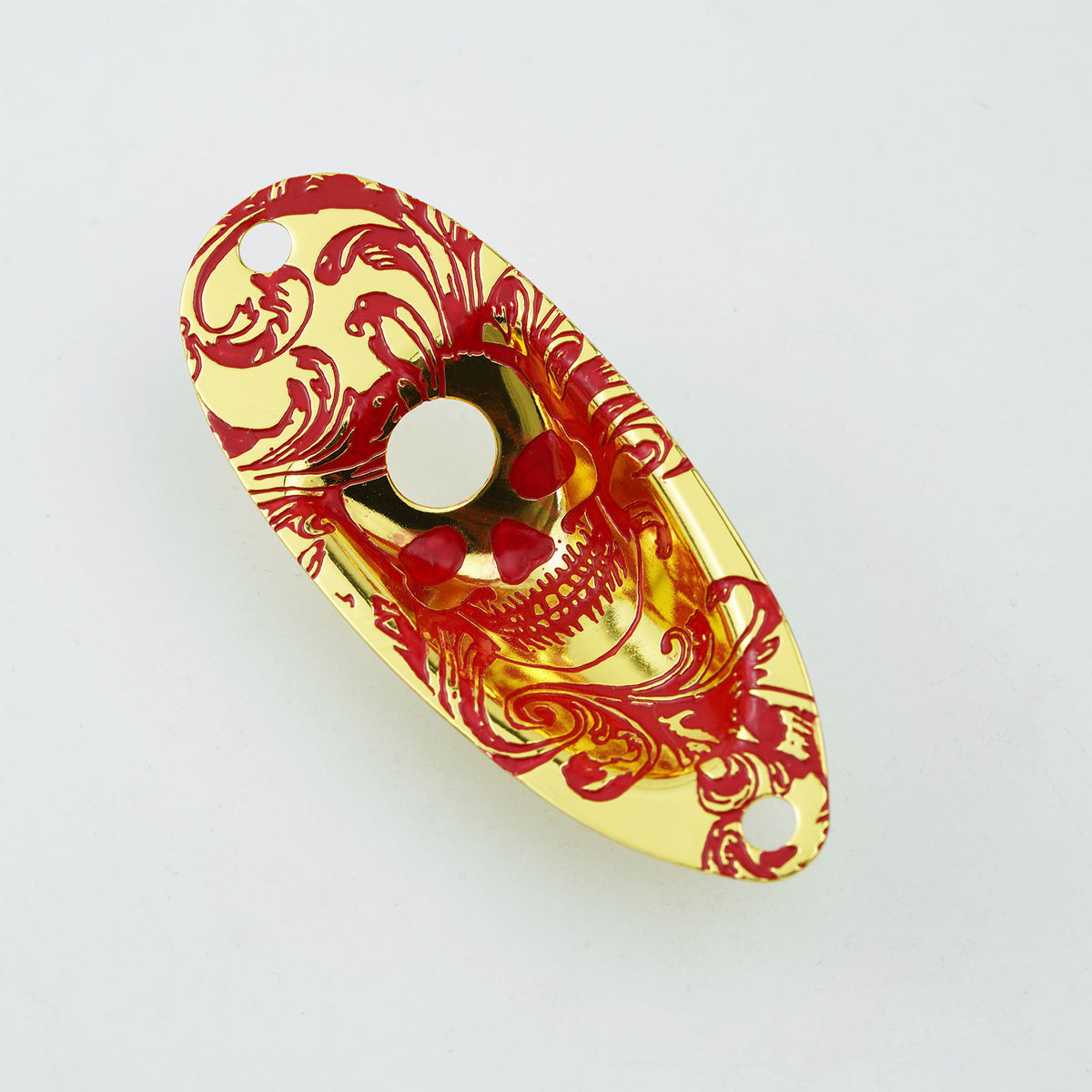Engraved Skull Design Guitar Output Jack Plate with Electroplated ...