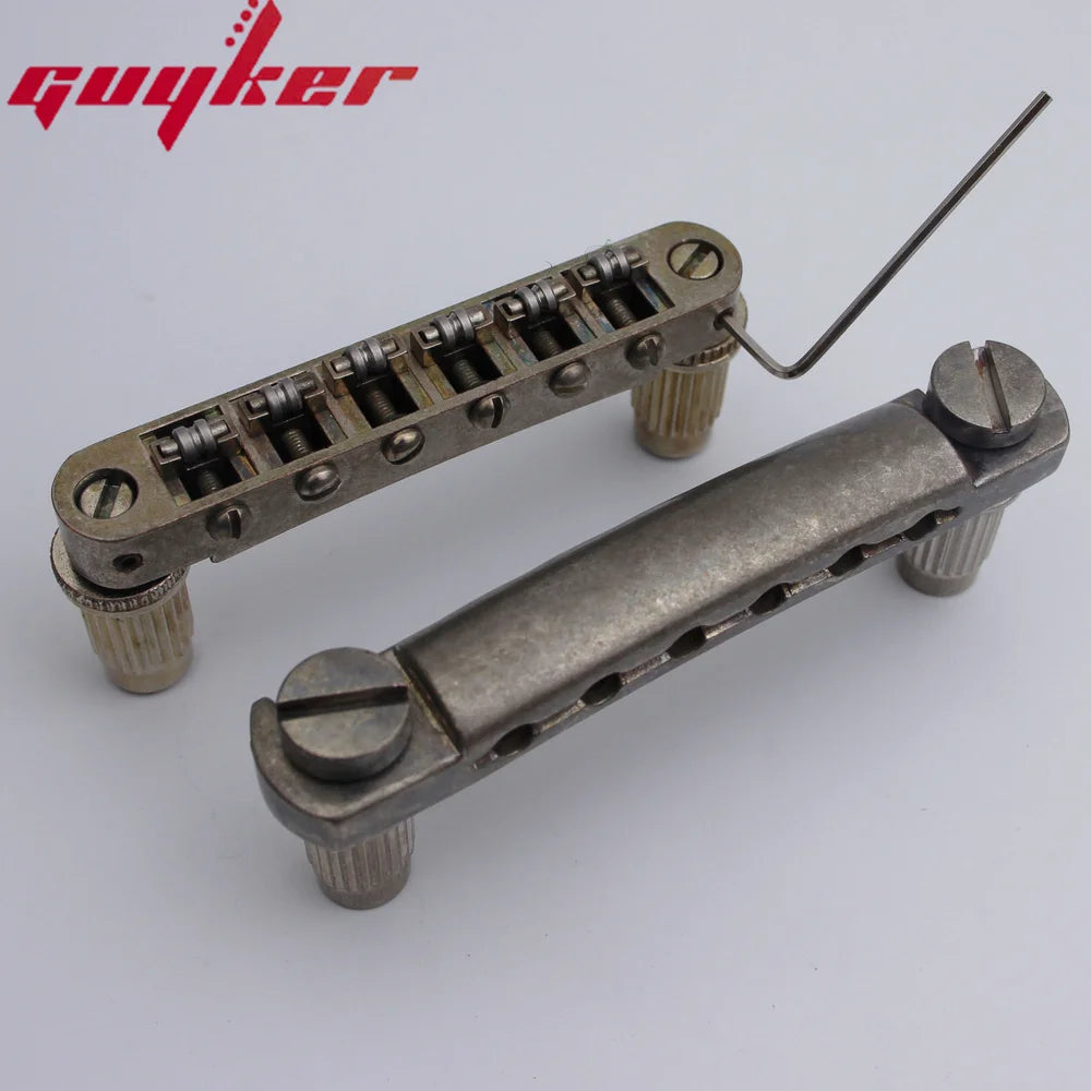 Guitar GM005+GS001 Stop Bar Tailpiece with Anchors +Tune O Matic Rolle
