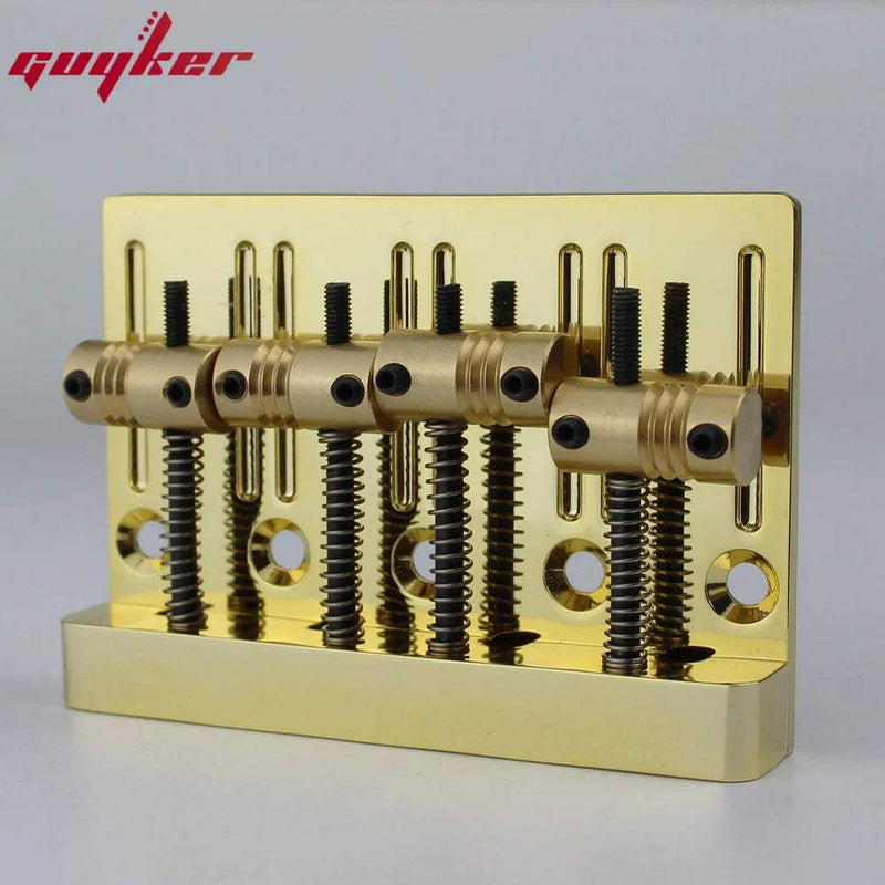 Guyker 4 String High Mass Bass Bridge With Vintage CNC Machined Brass