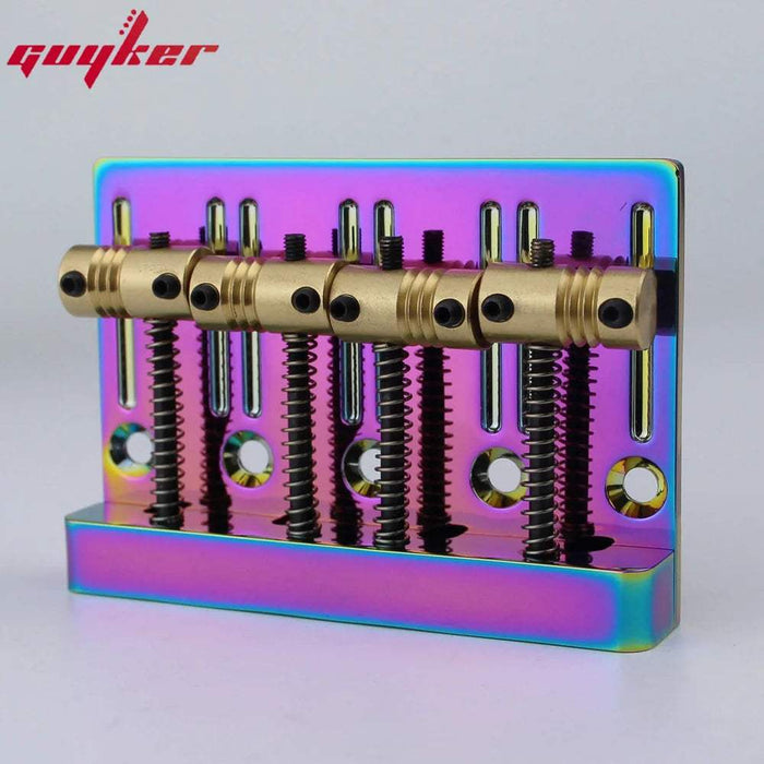 4-String Bass Bridge High Mass with Brass Saddles 19mm Spacing Guyker