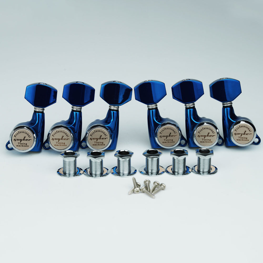 Electric Guitar Locking Tuners 1:18 Gear Ratio Black Gold | Guyker