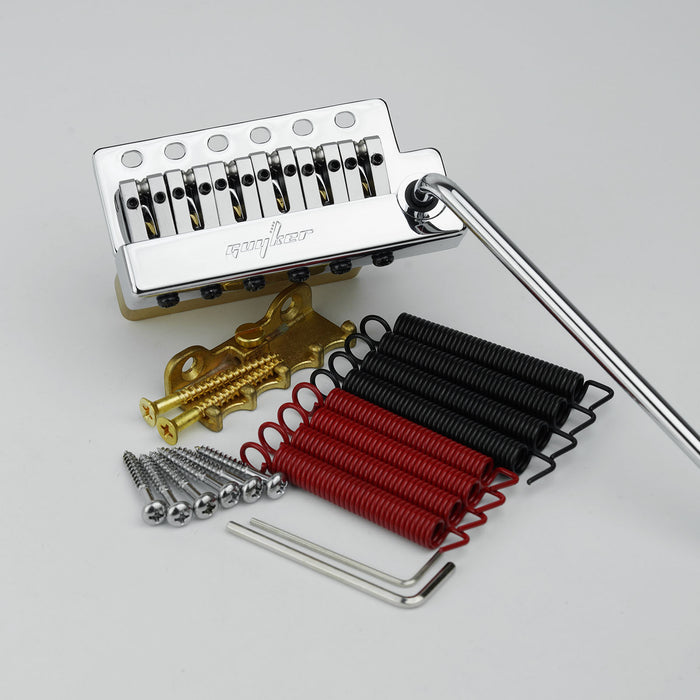 Non-locking 6 Point Guitar Tremolo Bridge 10.8MM with Brass Saddle Brass Block | Guyker